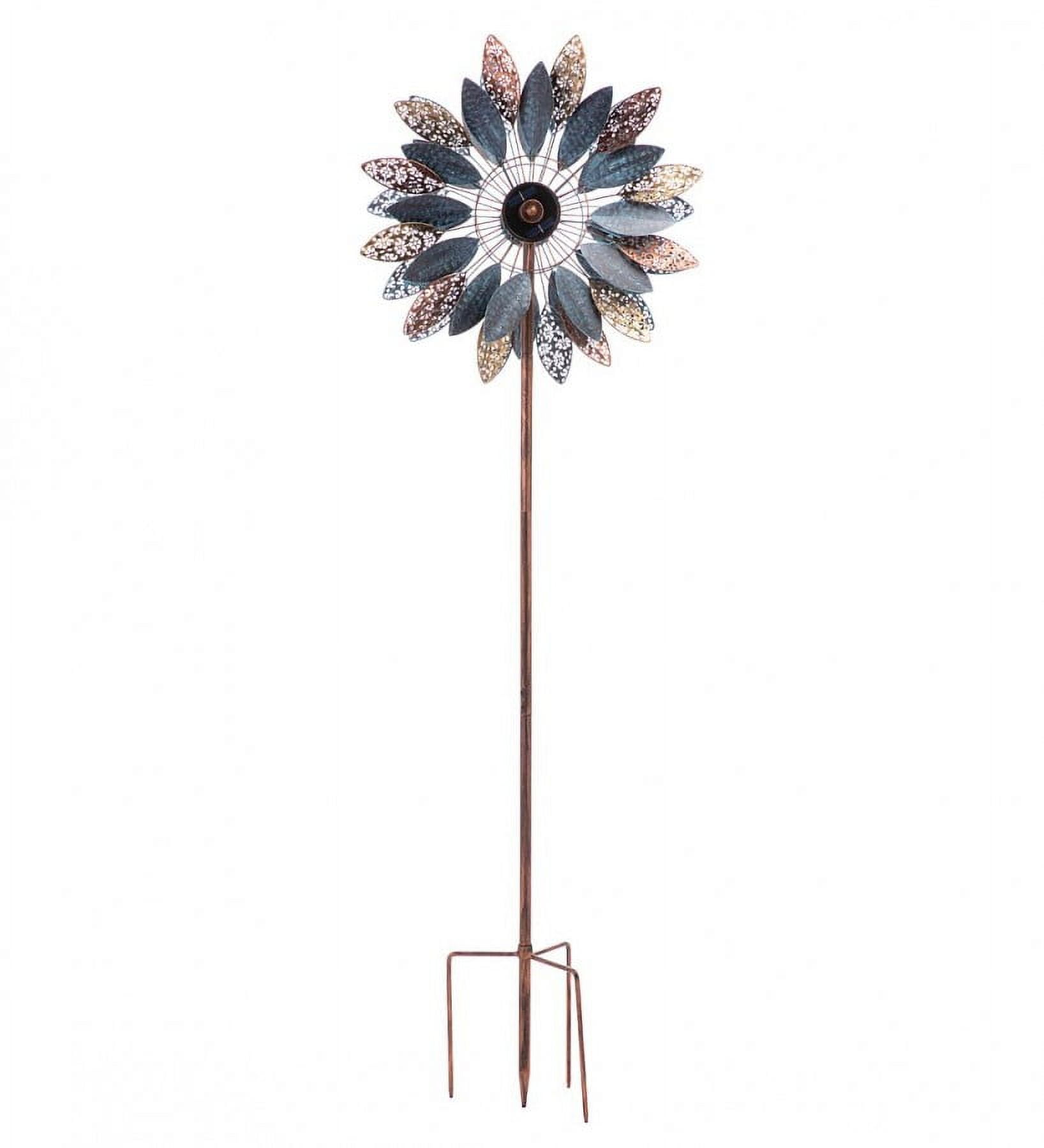 Wind & Weather Solar Lighted Bronze and Patina-Colored Filigree Wind ...