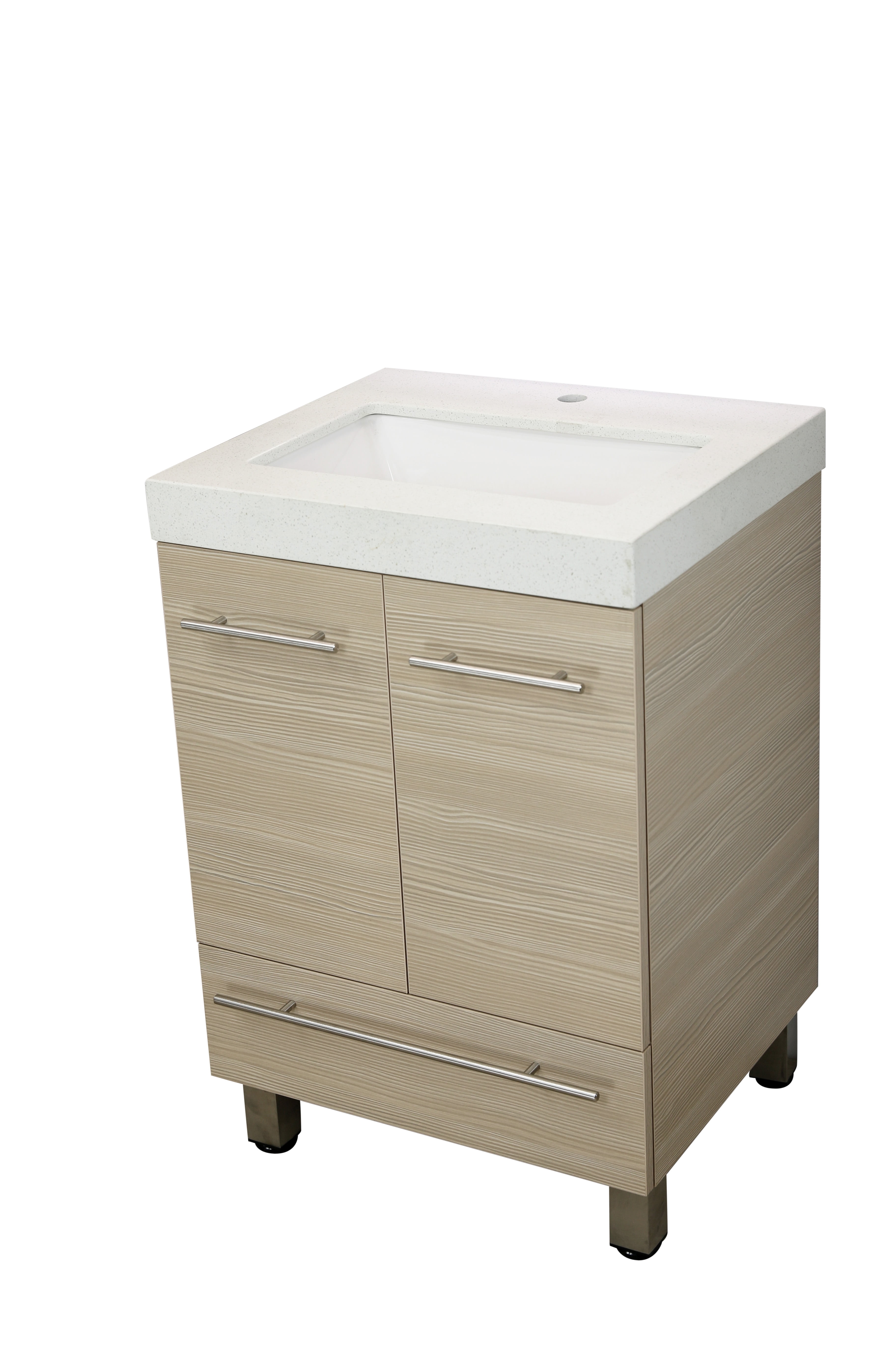 WindBay 24" Freestanding Bathroom Vanity, Tan. White Integrated ...