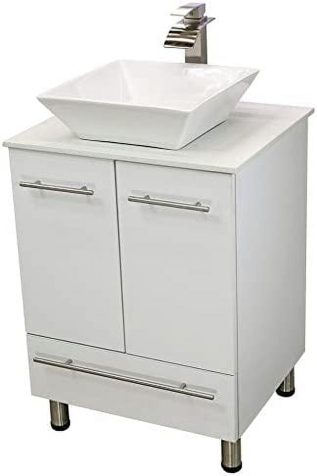 WindBay 24" Freestanding Bathroom Vanity, White Texture Embossed. White ...