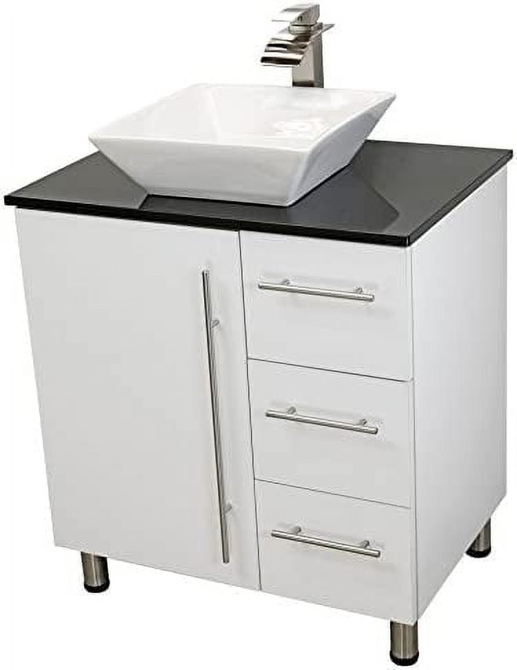WindBay 30" Freestanding Bathroom Vanity, White Texture Embossed. Black ...