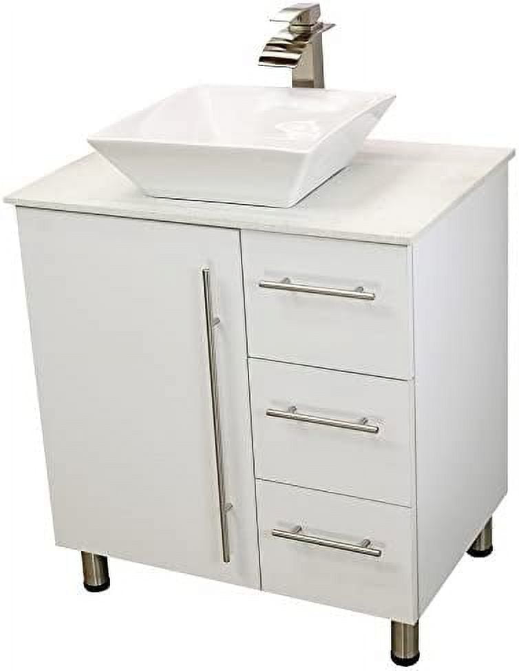 WindBay 30" Freestanding Bathroom Vanity, White Texture Embossed. White ...