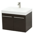 WindBay Wall Mount Floating Bathroom Vanity Sink Set. Dark Brown Vanity ...