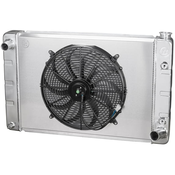 WindChill™ SBC/BBC 3-Row Radiator w/Cooler, Shroud/Fan, 33x19 - Walmart.com