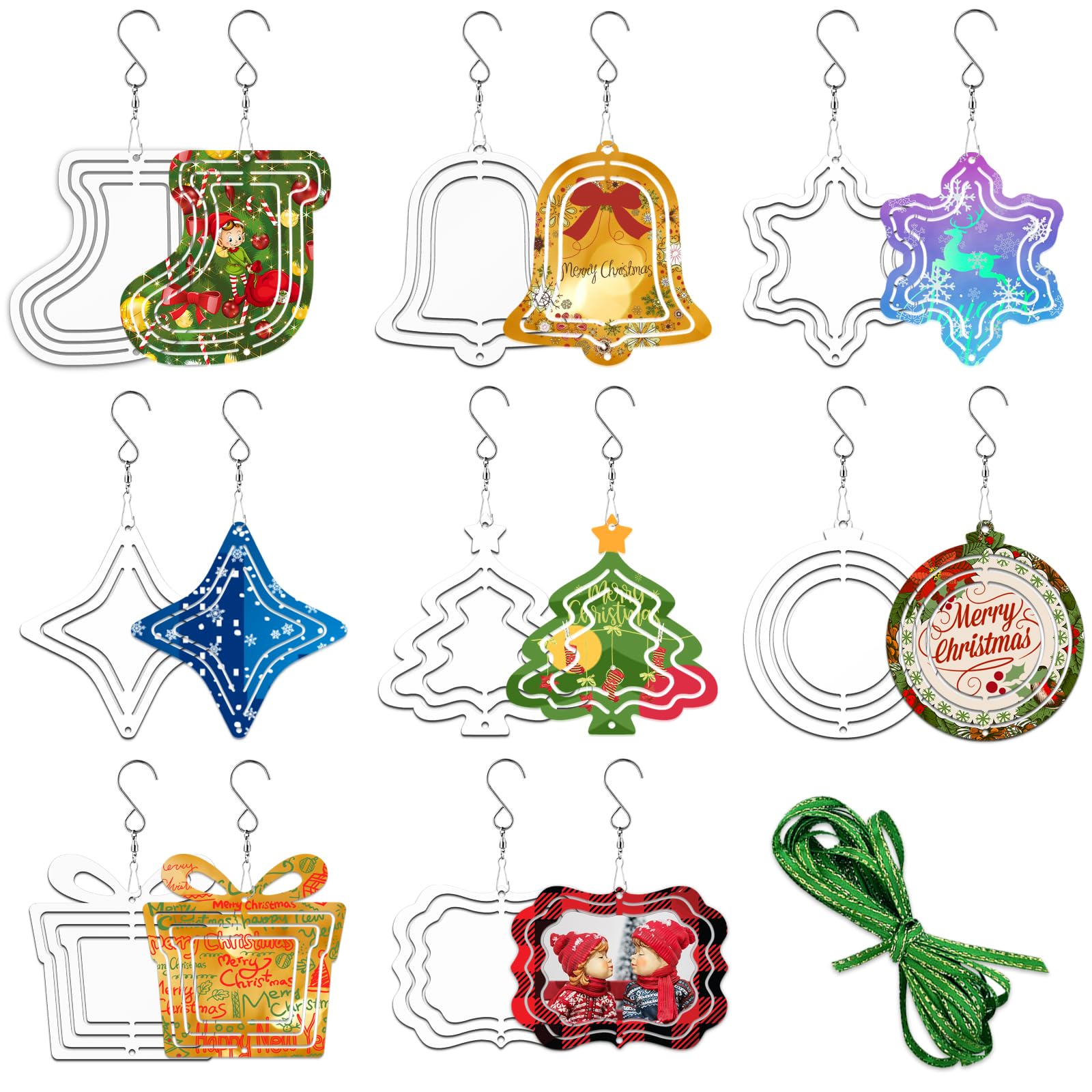 WindMage 16 Pack 3inch 4inch Sublimation Wind Spinner Blanks 3D ...