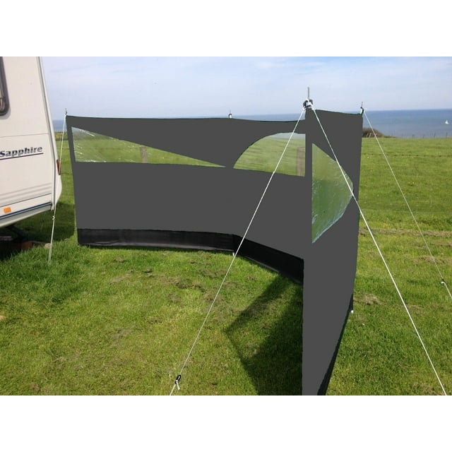 Summit Outdoor Leisure Garden Beach 197 x 60 Stone Grey Wind Break ...