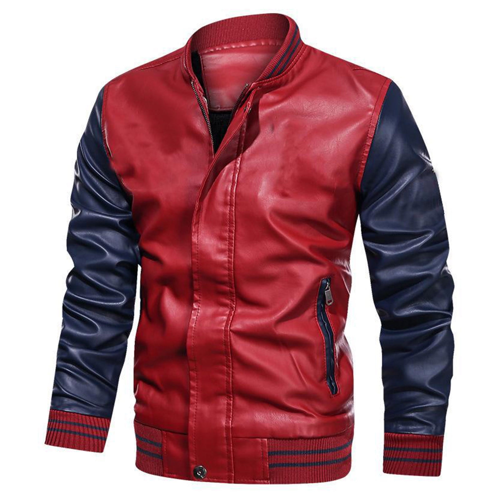 Windbreaker Jackets For Men Leisure Blouse Zipper Stand Pocket Straight ...