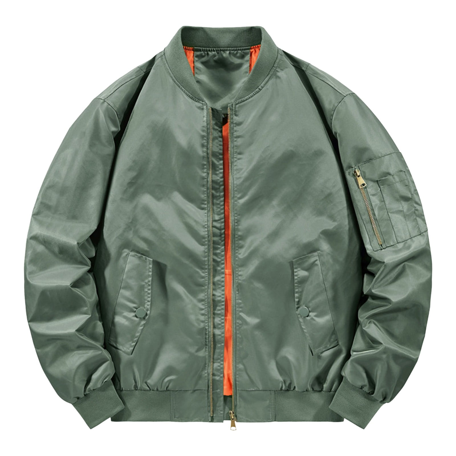 Windbreaker Jackets For Men Leisure Standing Neck Full Zip Large Size ...