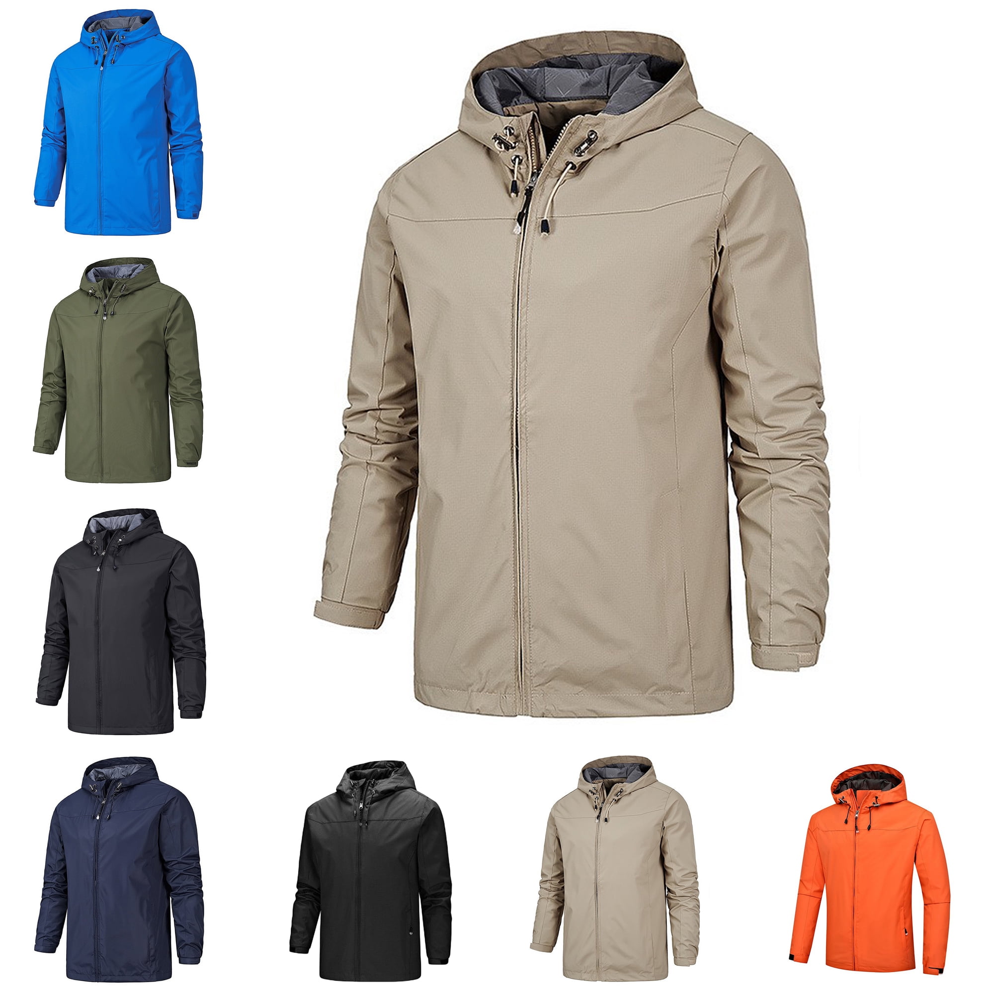 Windbreaker Jackets for Men Thin Windbreaker Slim Fitting Zipper Pocket ...
