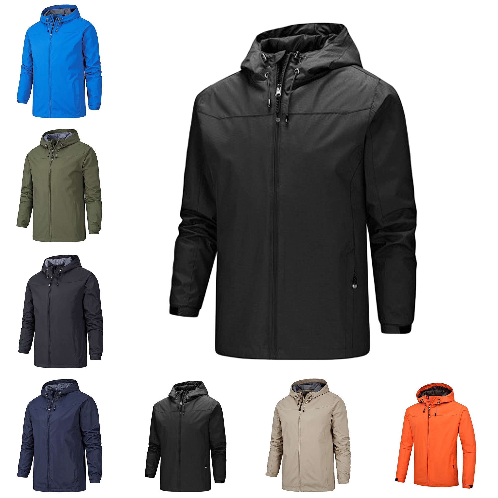 Windbreaker Jackets for Men Thin Windbreaker Slim Fitting Zipper Pocket ...