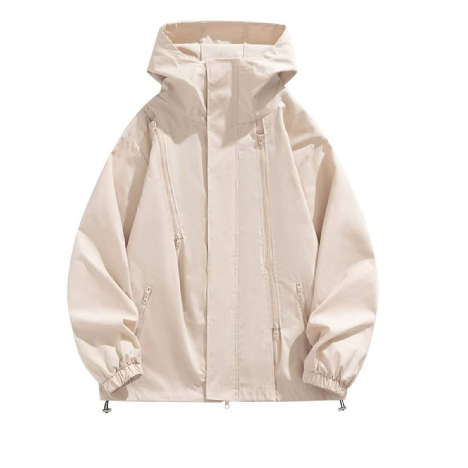 Windbreaker Jackets for Men ManSolid Color Water Resistance Drawstring ...