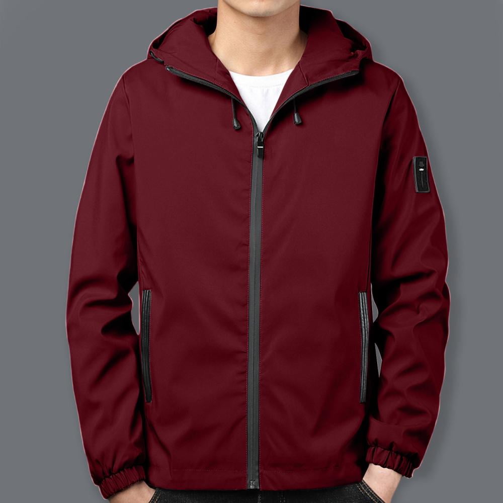 Windbreaker Men Waterproof Lightweight Hooded Softshell Jacket Travel ...