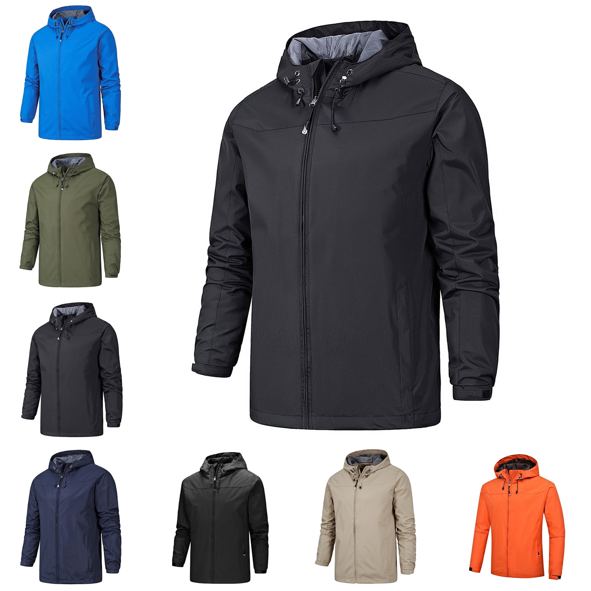 Windbreaker Men Windbreaker Front-Zip Jacket Thin Windbreaker Slim ...
