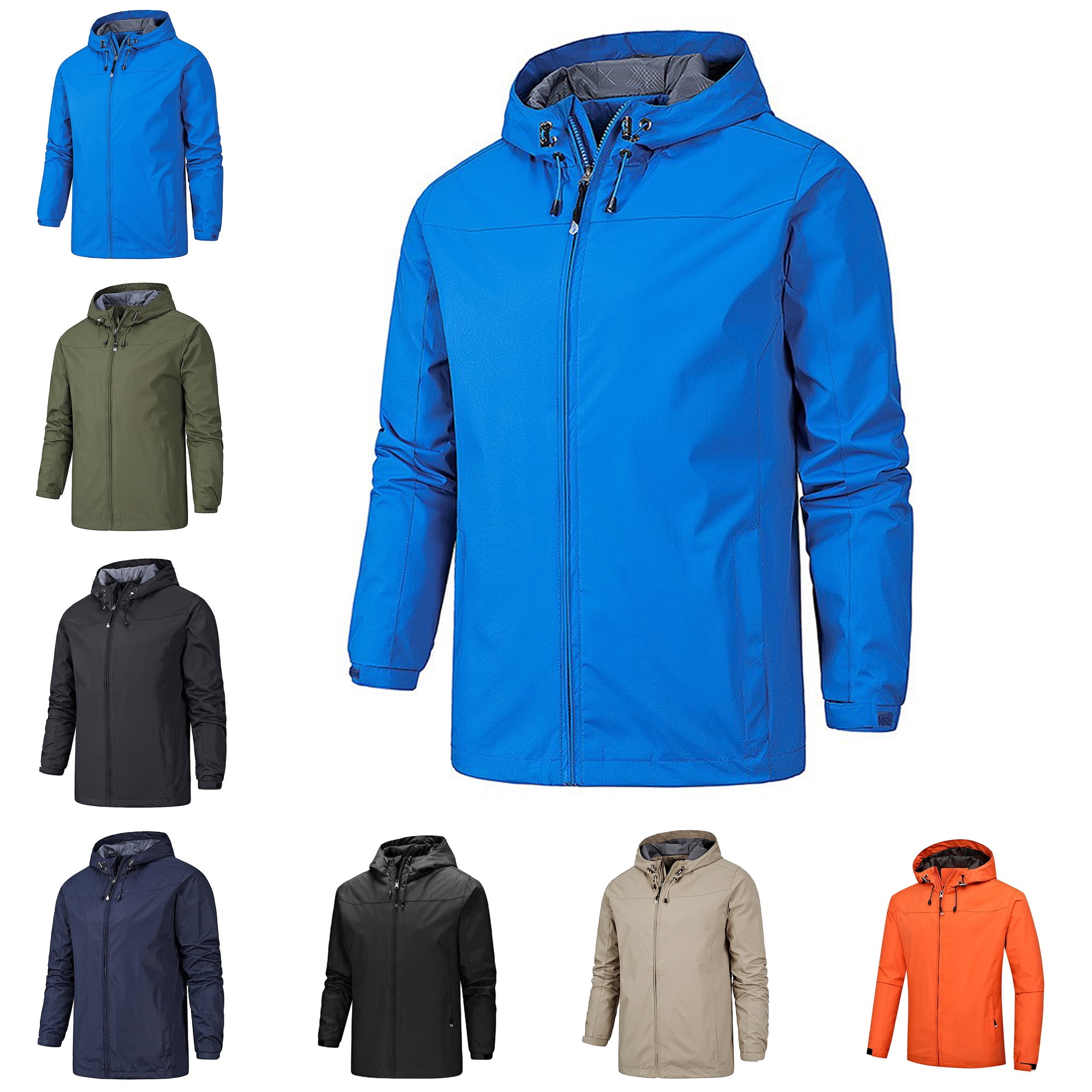 Windbreakers for Men Thin Windbreaker Slim Fitting Zipper Pocket Long ...