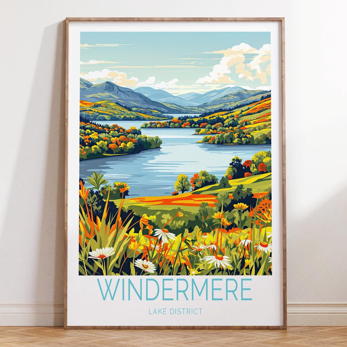 Windermere Lake District Poster, Lake Windermere Travel Wall Art, Lake ...