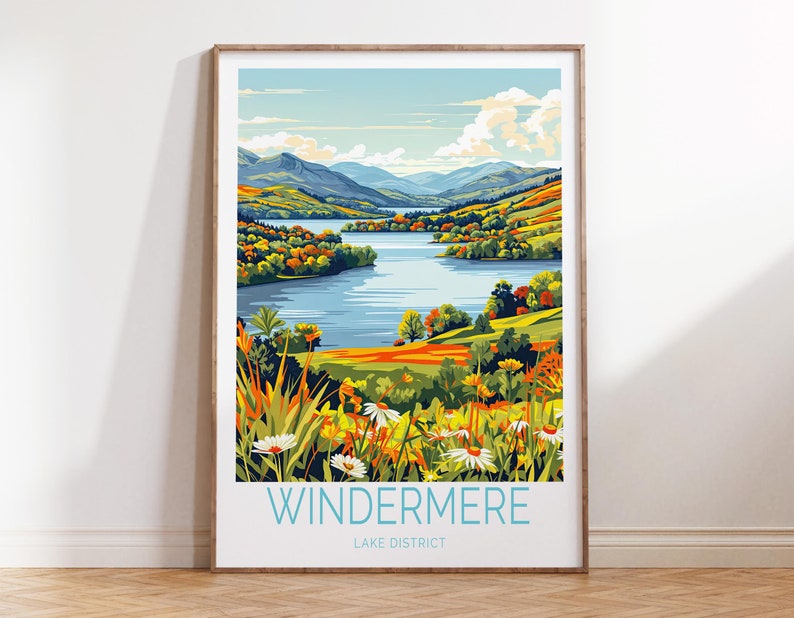 Windermere Lake District Poster – Wall Art Print for Nature & Travel ...