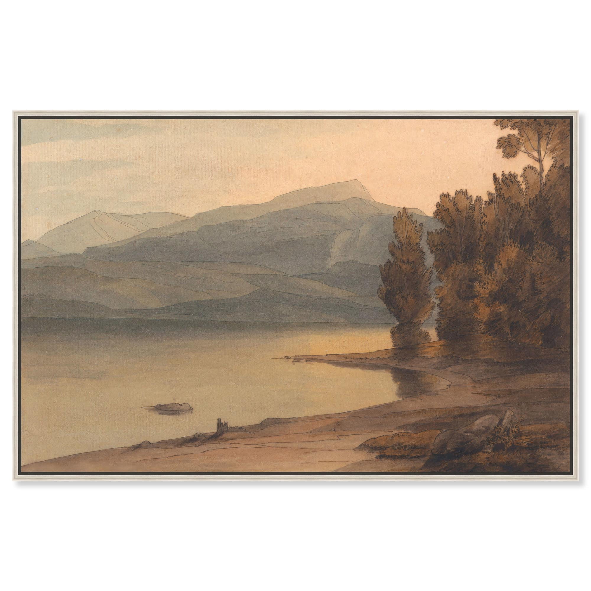 Windermere at Sunset Canvas Vintage Landscape Art by Art Remedy, Silver ...
