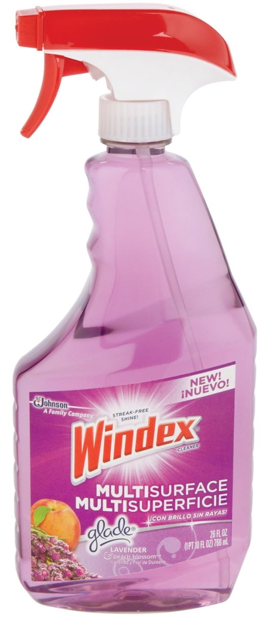 Windex 70358 Multi-Surface Cleaner Spray, Lavender & Peach Blossom, 26 ...