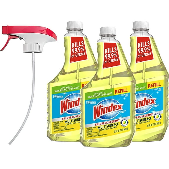 Windex Disinfectant Cleaner Multi-Surface Citrus Fresh, Refill Bottle ...