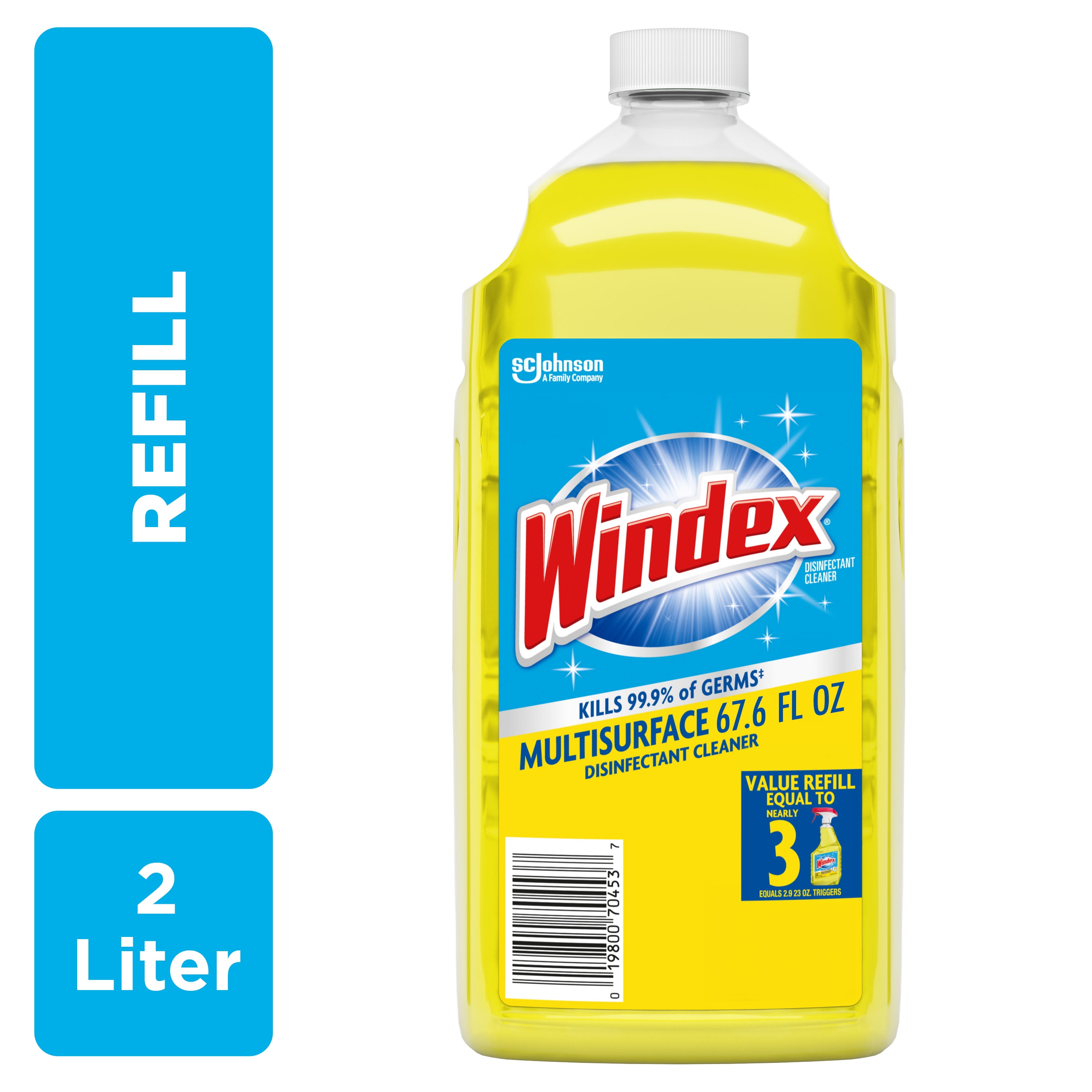 Windex Disinfectant Cleaner Multi-Surface Refill, Citrus Fresh, 2 L ...
