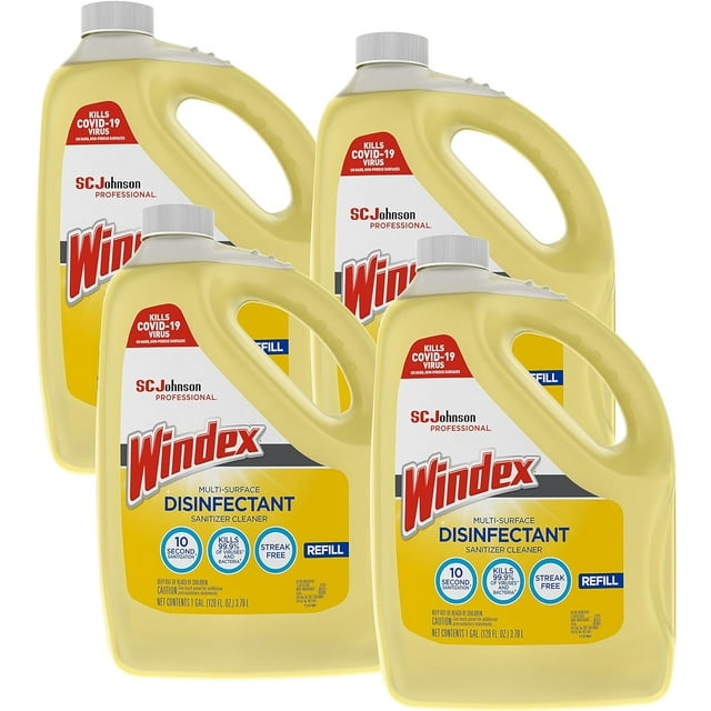 Windex Disinfectant and Multi-Surface 1 Gallon (Pack of 4) - Walmart.com