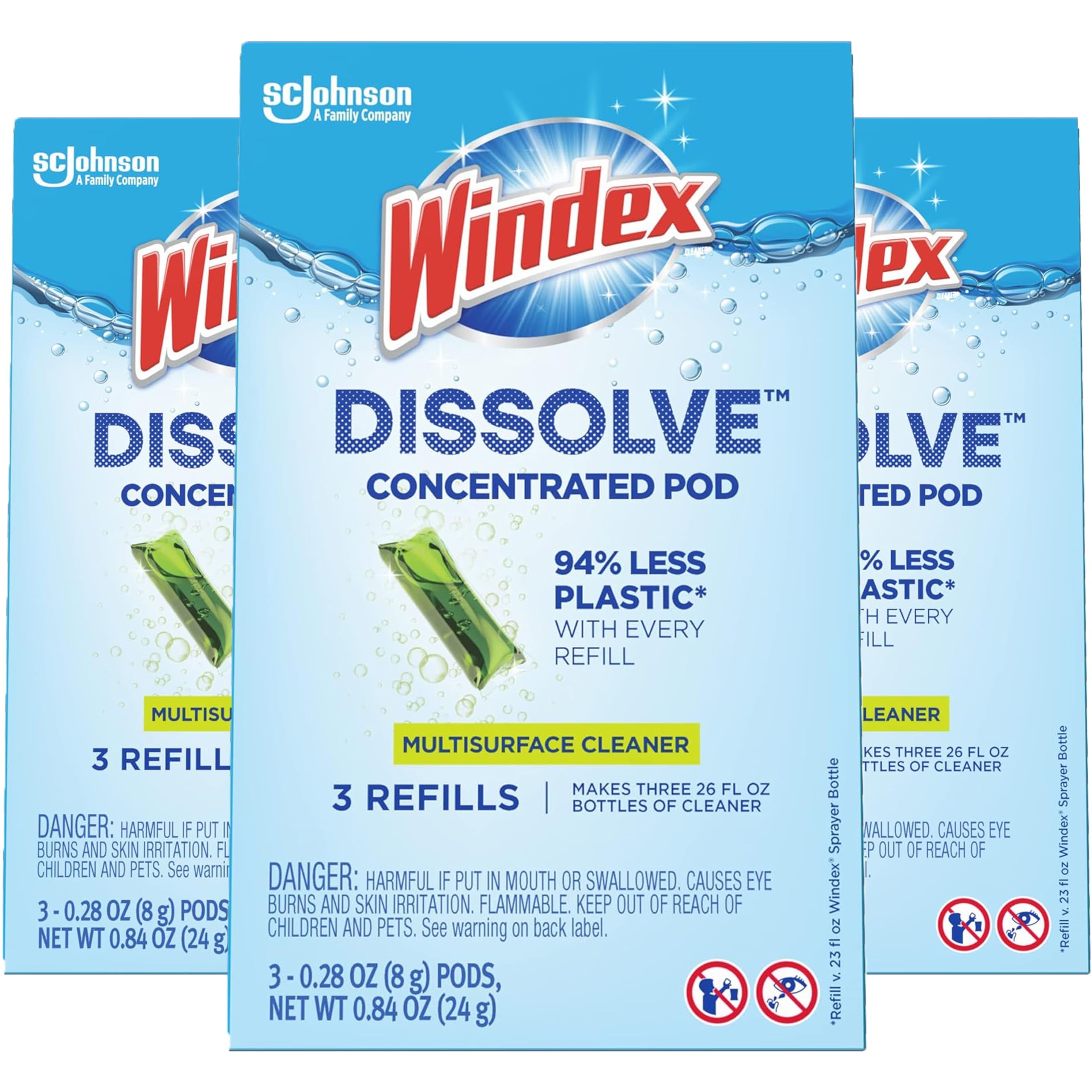 Windex Dissolve Concentrated Pods, Multisurface Cleaner, 9 Concentrated ...