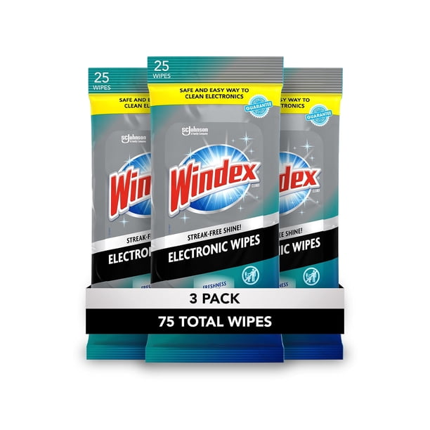 Windex Electronics Wipes, Pre-Moistened Screen Wipes Clean and Provide ...