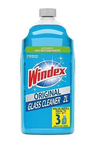 Windex Glass Cleaner Spray Refill, Original Blue Window Cleaner Works ...