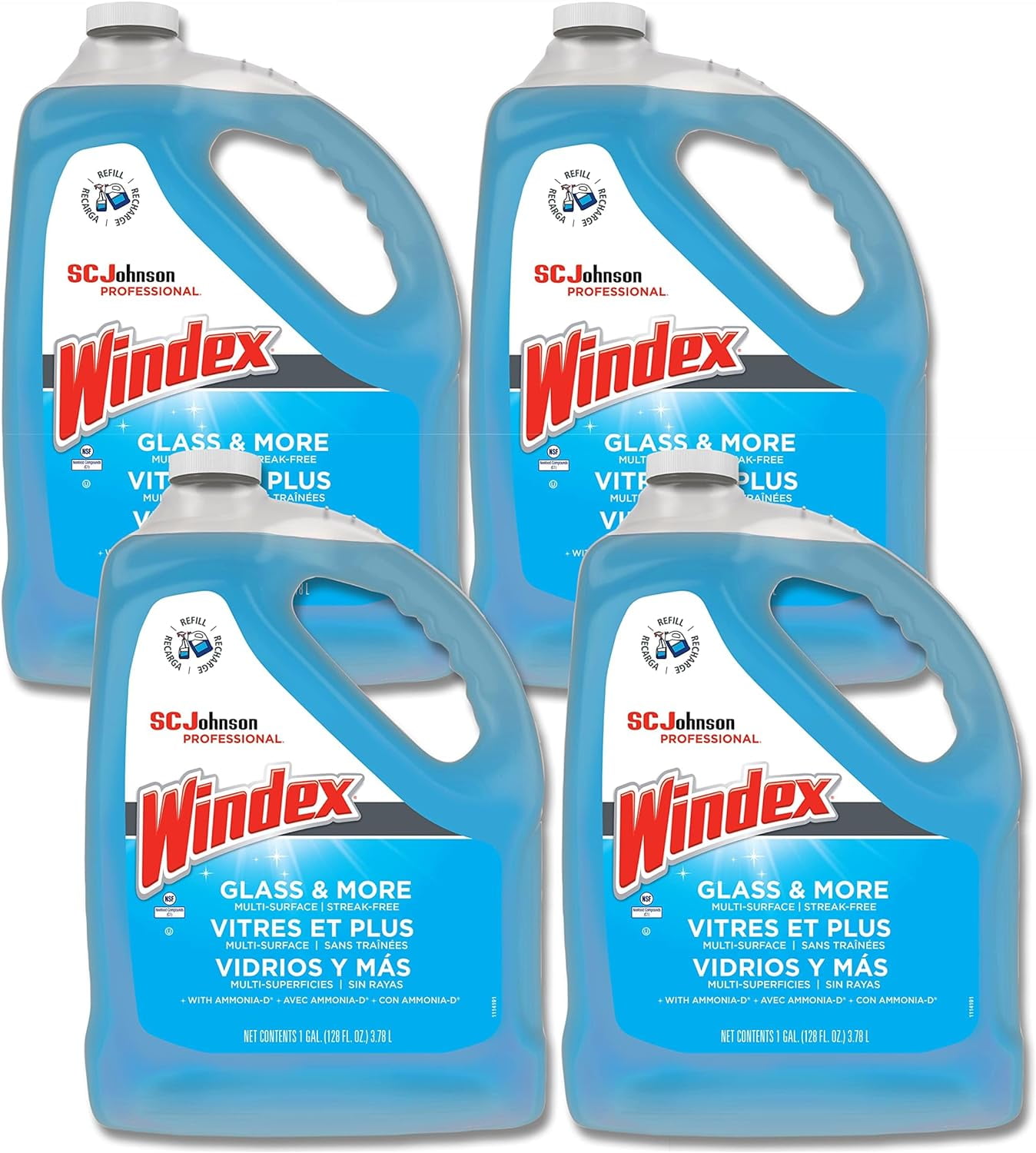 Windex Glass & Multi-Surface Cleaner, 128 Oz Bottle, Case Of 4 ...