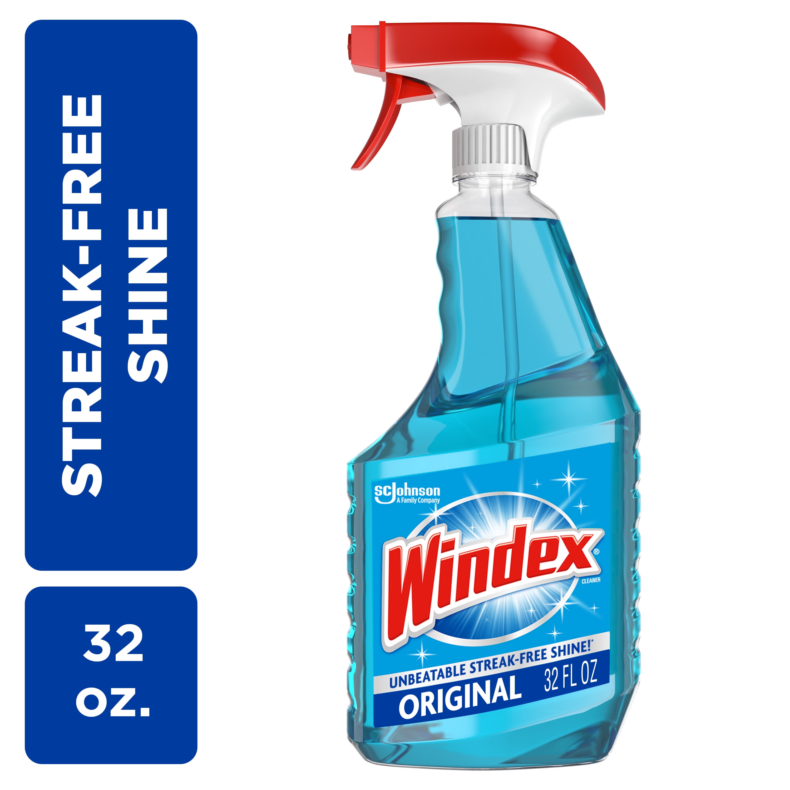 Windex® Glass Window Cleaner, Original Blue, Spray Bottle, 32 fl oz ...