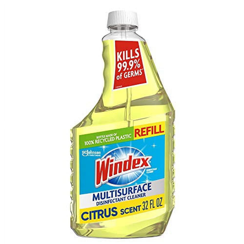 Windex Multi-Surface Cleaner and Disinfectant Refill Bottle, Citrus ...