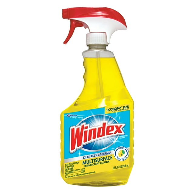 Windex Multi-Surface Disinfectant Cleaner Trigger Bottle, Citrus, 32 fl ...
