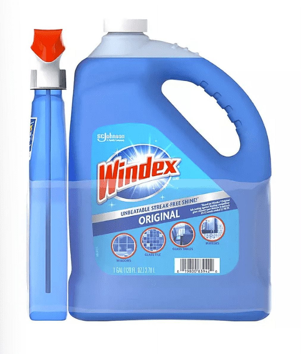 Windex Original Glass Cleaner (128 fl. oz. Refill + 32 fl. oz. Trigger ...