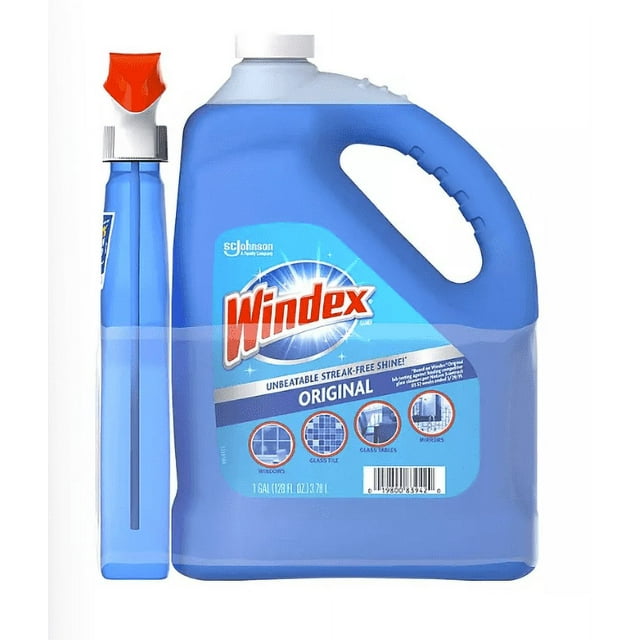Windex Original Glass Cleaner (128 fl. oz. Refill + 32 fl. oz. Trigger ...
