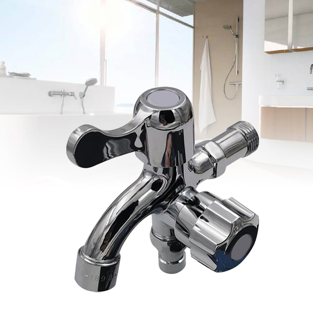 Windfall 1 in 2 out Water Tap Bathroom 1/2inch Wall Mounted Stainless ...