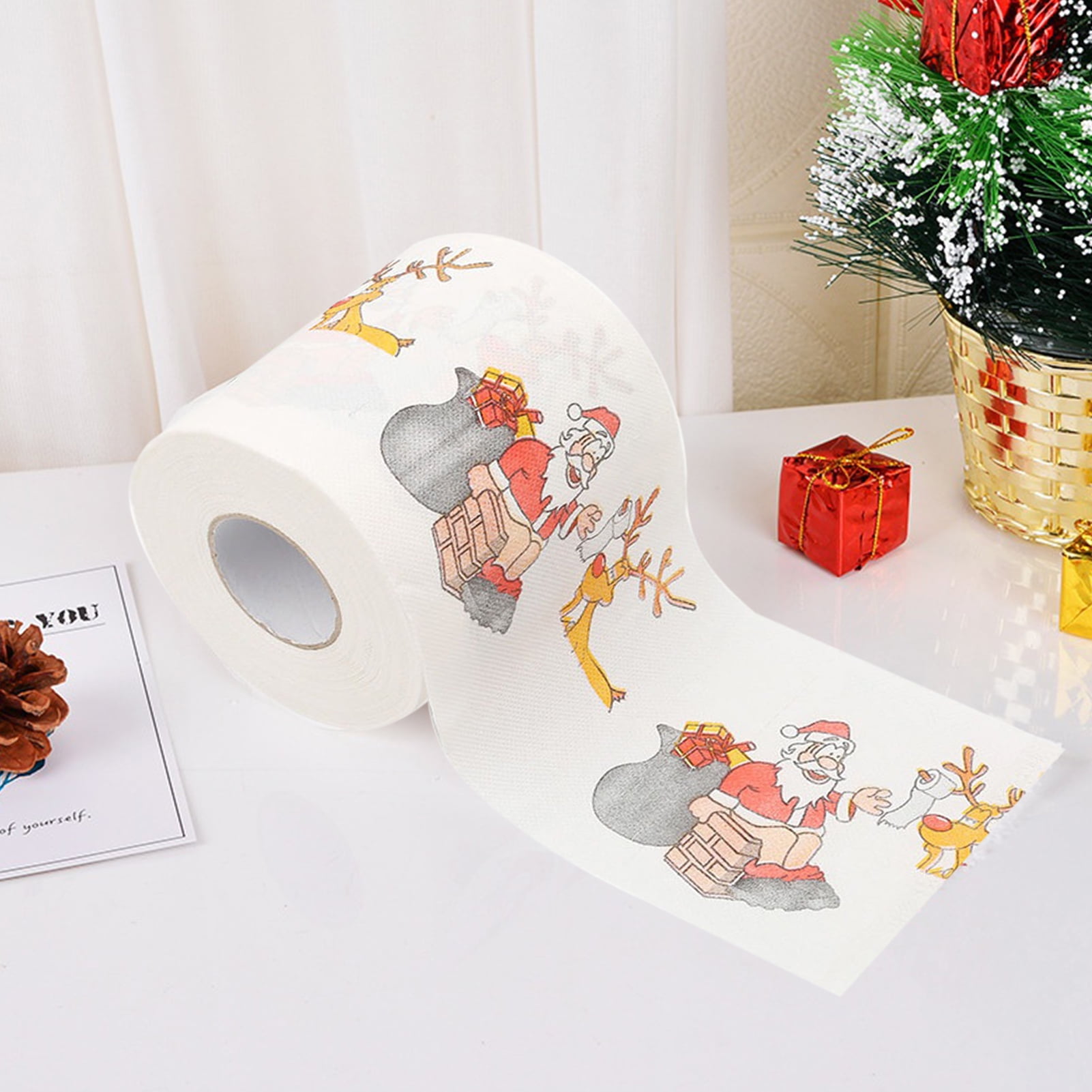 Windfall 1 Roll Xmas Themed Toilet Paper Novelty Bathroom Tissue Toilet ...