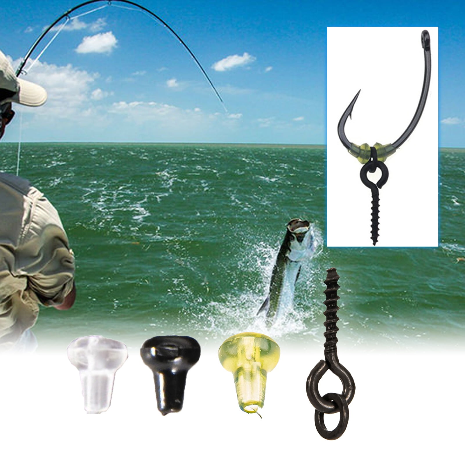 Windfall 1 Set Hook Stops Beads Water Resistant Reusable Fishing ...