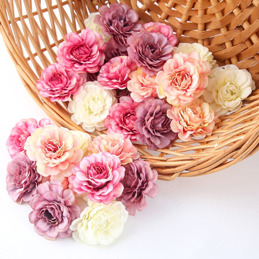Windfall 10Pcs Pink Wedding Artificial Flowers Box Set for DIY Wedding Bouquets Centerpieces ...