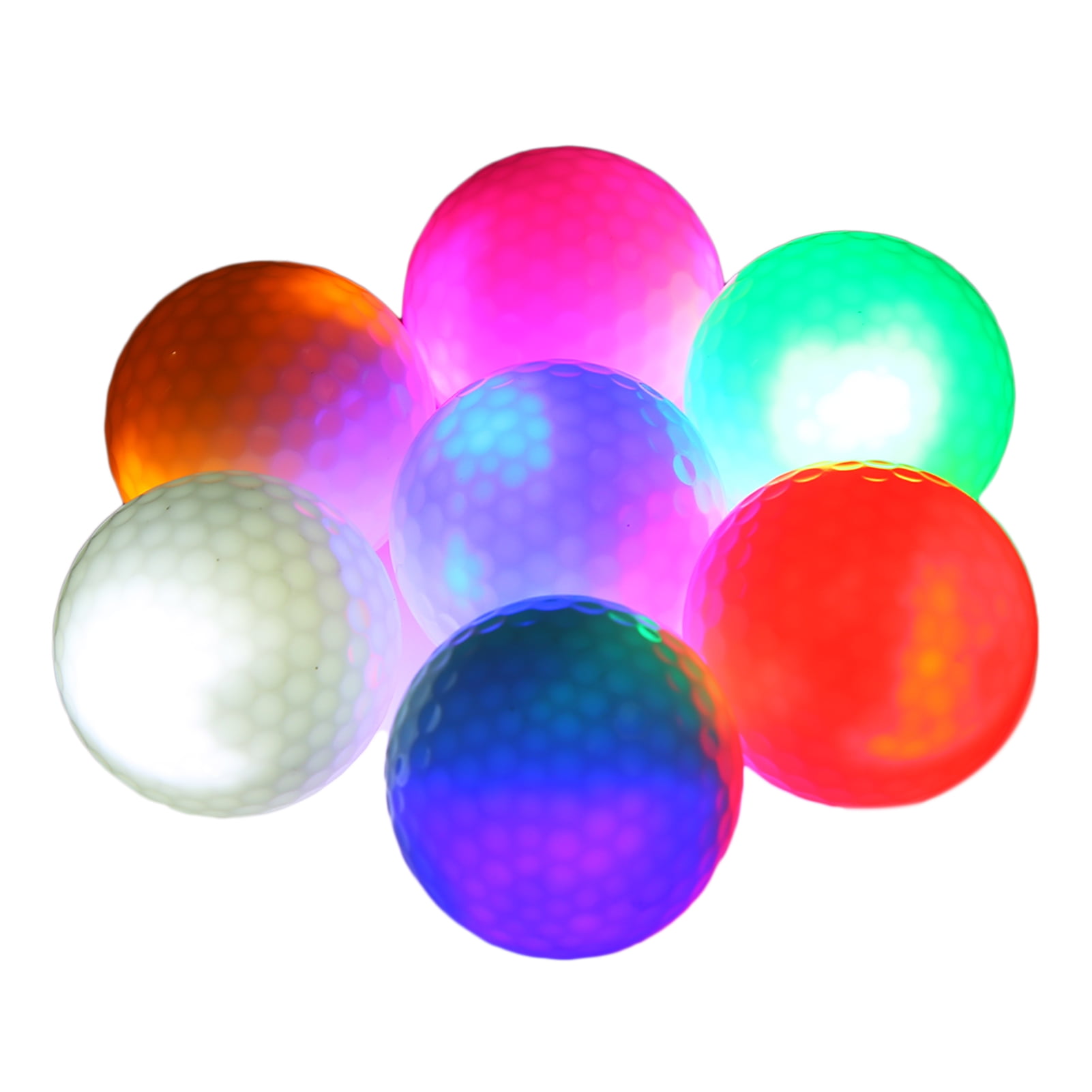 Windfall 7Pcs Flashing Glowing Golf Ball,Night Glow Flash Light up LED ...