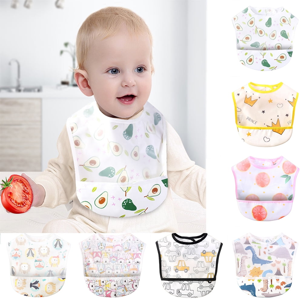 Windfall Cotton Baby Bibs -Waterproof Easy Wipe Bib- Baby Feeding Bibs ...