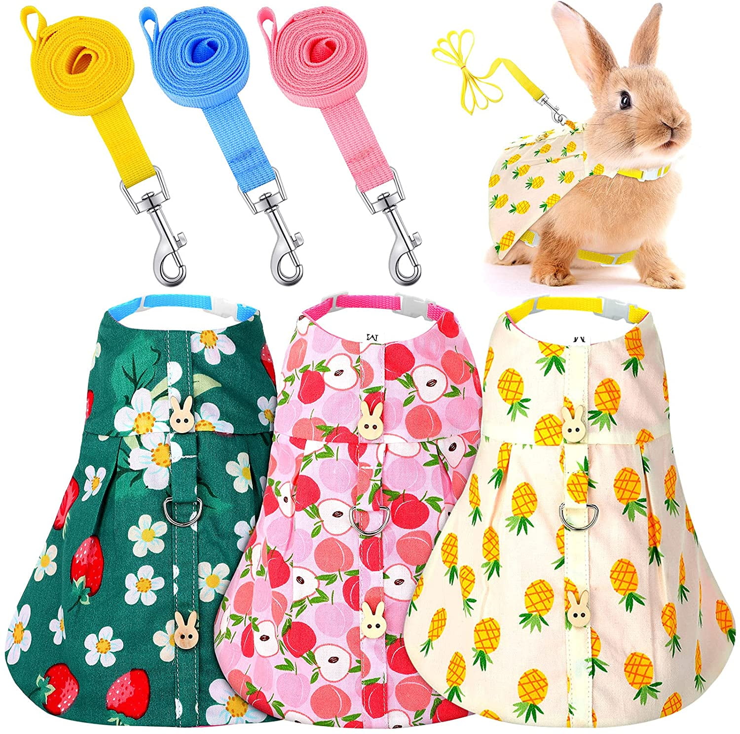 Windfall Cute Rabbit Leash and Harness Set, Bunny Rabbit Dress Clothes ...