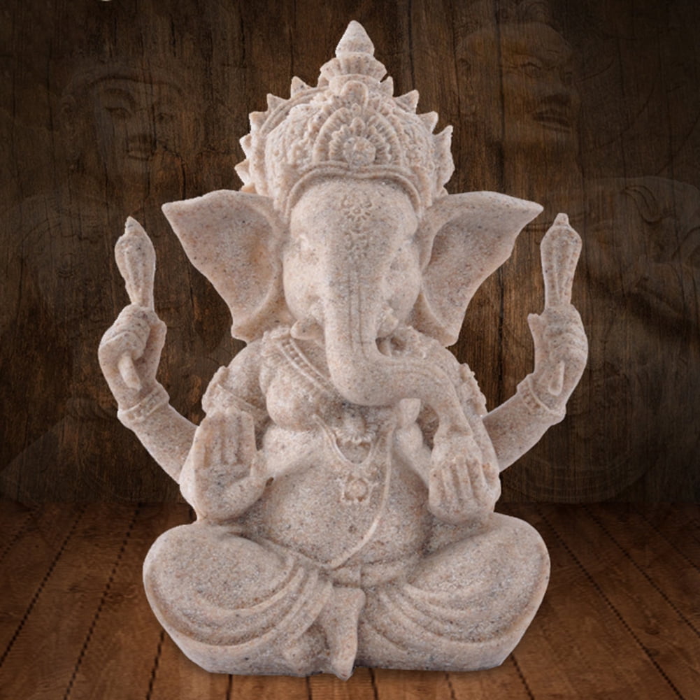 Windfall Elephant Statue Sculpture Sandstone Ganesha Buddha Handmade ...