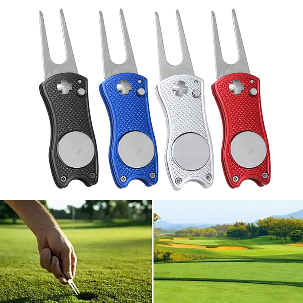 Windfall Golf Divot Repair Tool Foldable Pop up Button Stainless Steel ...