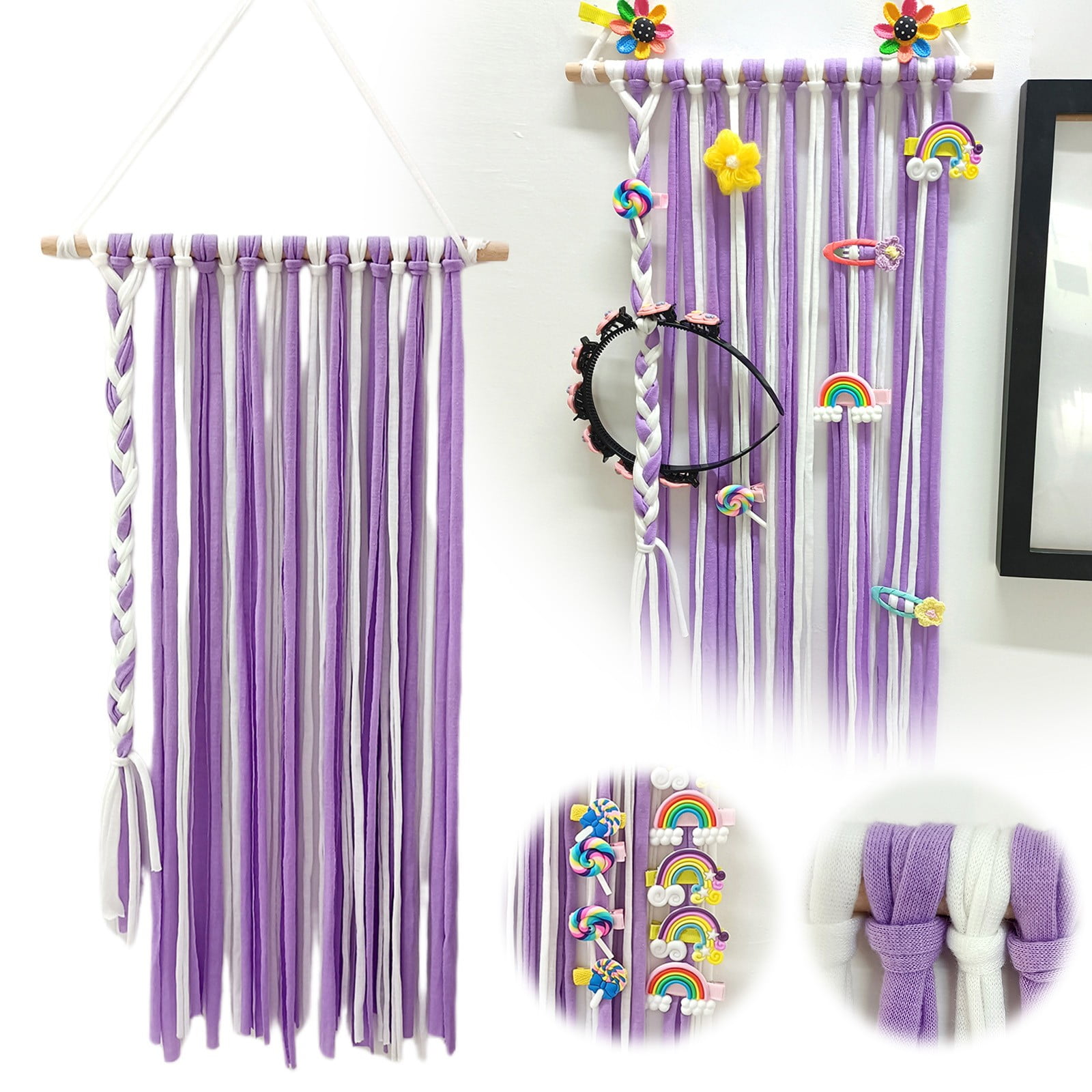 Windfall Hair Bow Holder Hanger Long Head, Meiiso Hairpin Storage Belt ...