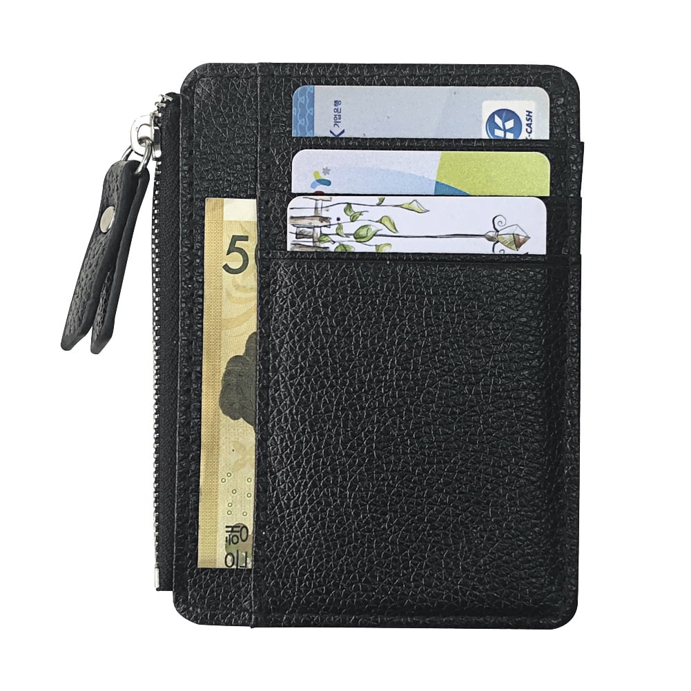 Windfall Men Faux Leather Credit Card Cash Holder Case Zipper Slim ...