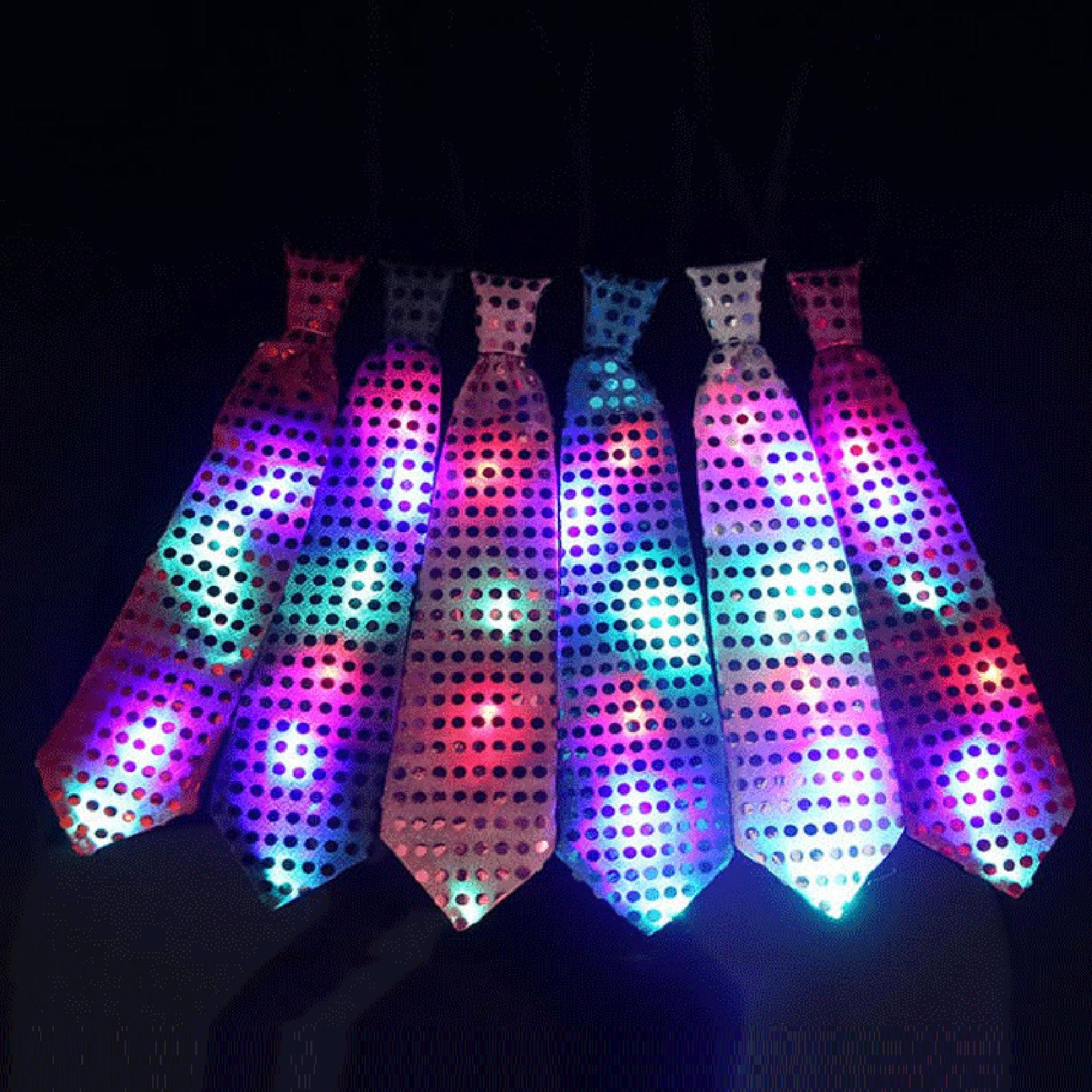Windfall Mens Boys Adorable Neckwear LED Flashing Light Up Sequin ...