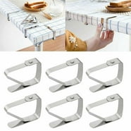Unique Bargains Home Picnic Clear Plastic Spring Tablecover Clamp Table ...