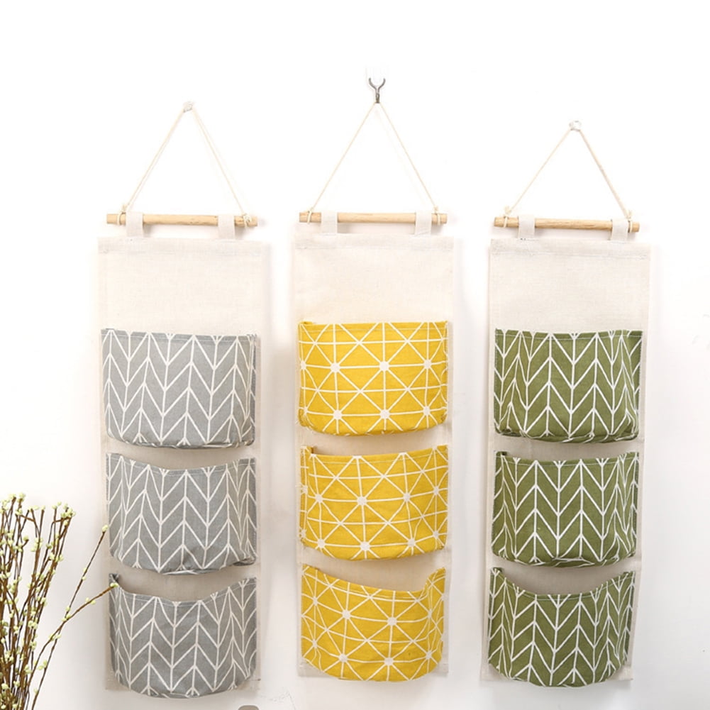 Windfall Wall Closet Hanging Storage Bag, Premium Linen Fabric Over The ...