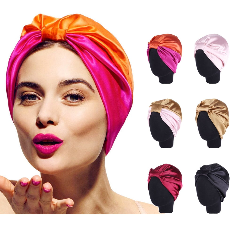Windfall Women Satin Hair ,Sleep Cap with Elastic Band,Beanie Ball Gown ...