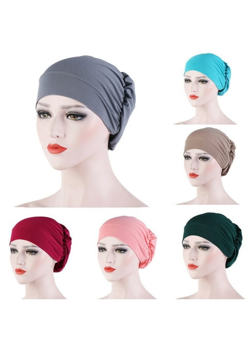 GEZHEN Women's Cotton Turban Sleep Cap Casual Chemo Hats Headband ...