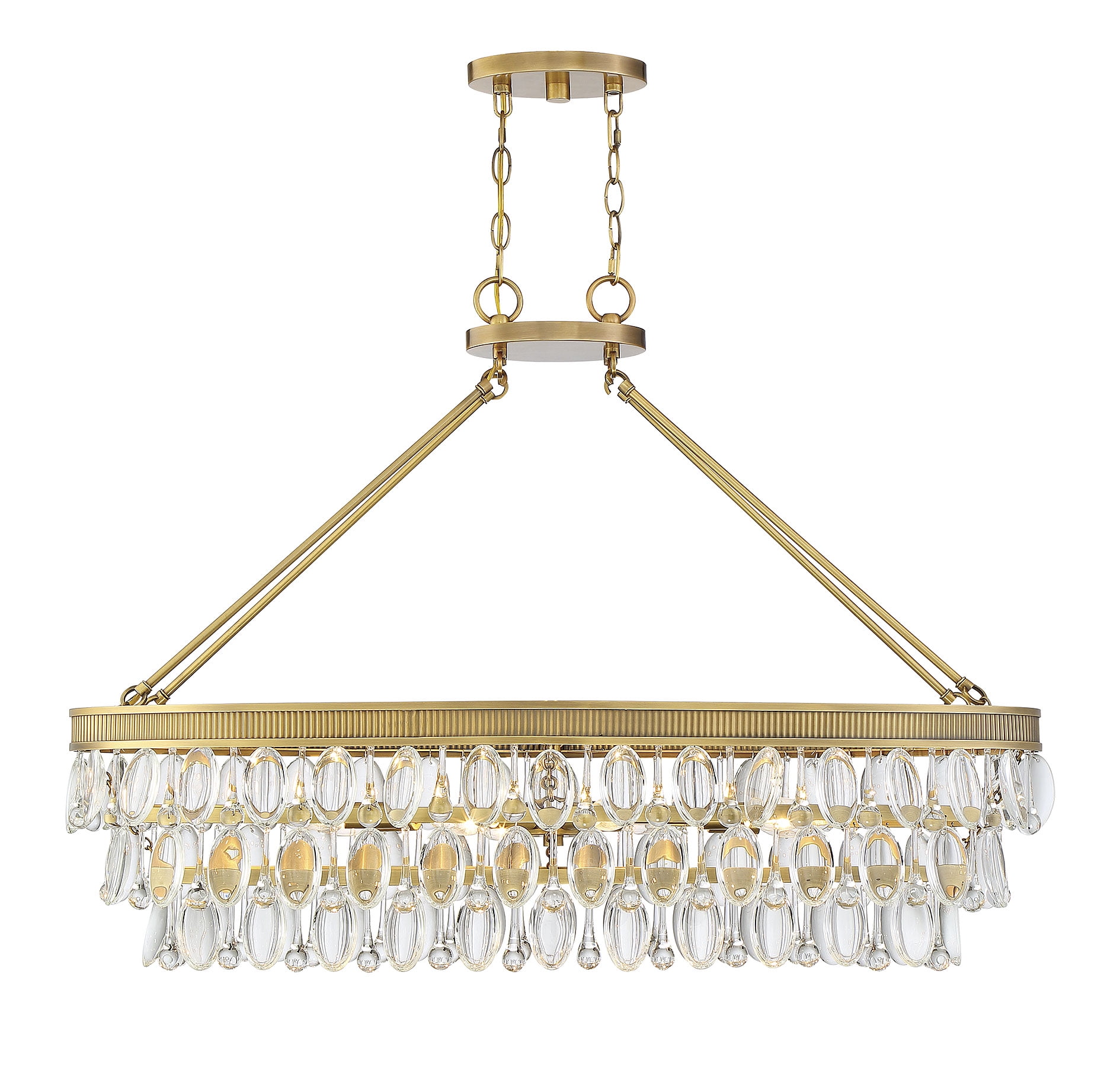 Windham 8-Light Linear Chandelier in Warm Brass - Walmart Business Supplies